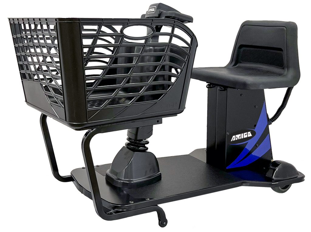 Polymer basket option for motorized shopping carts - Amigo Mobility