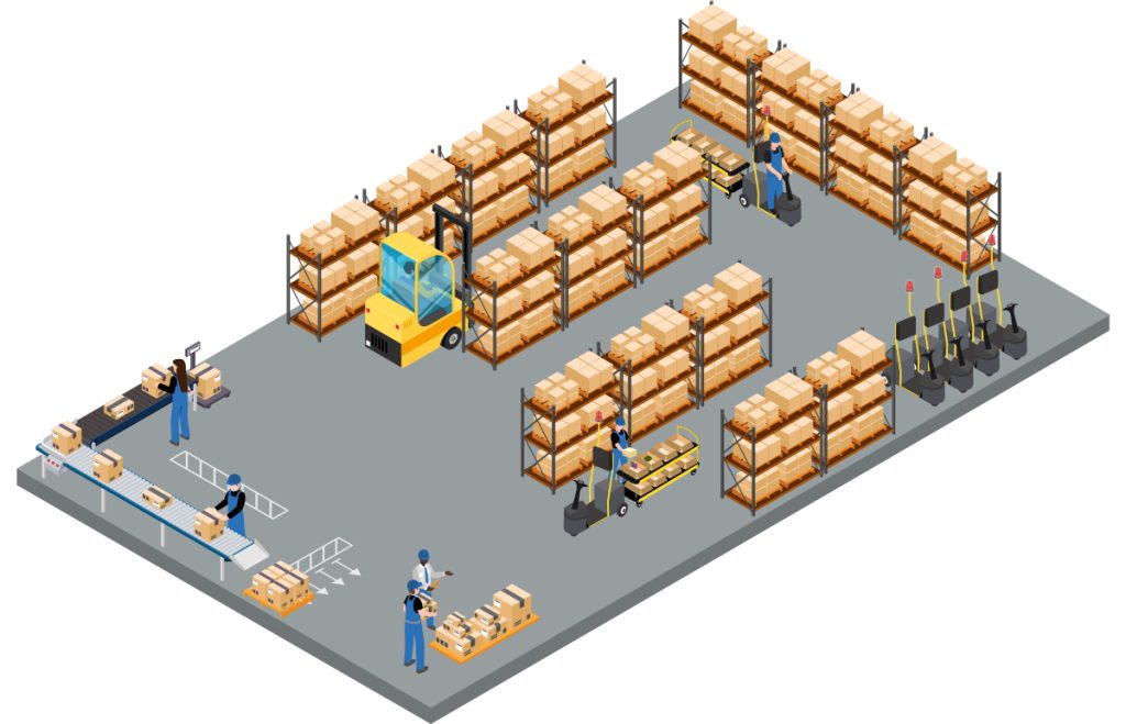 Warehousing Efficiency - motorized material handling by Amigo Mobility